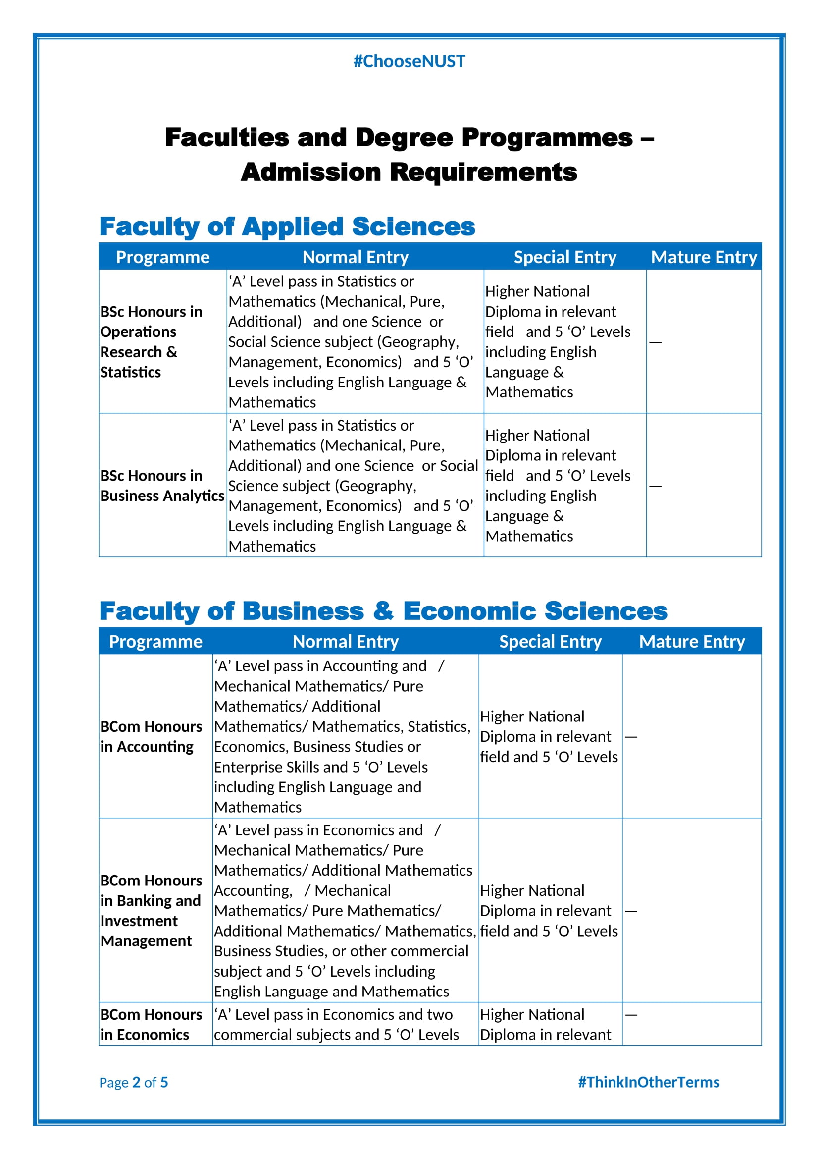 BULAWAYO EVENING CLASSES 2026